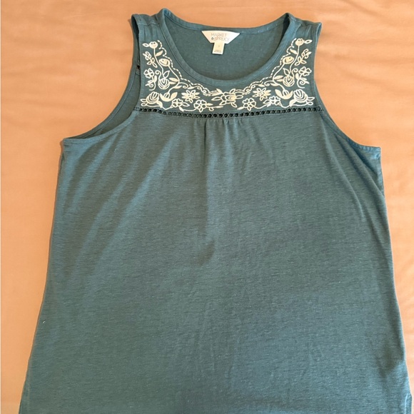 Market & Spruce | Tops | Market Spruce Green Embellished Tank Top ...
